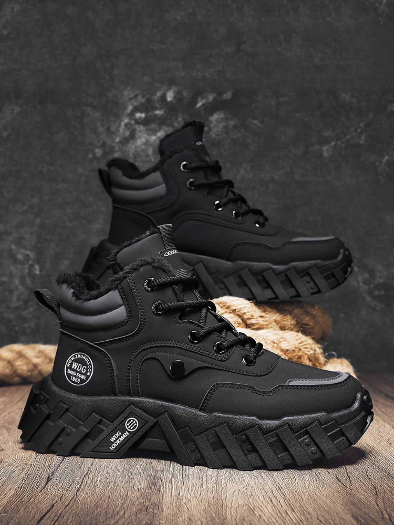 Men's Fashion Snow Boots - Fleece-Lined High-Top - TikTok Shop