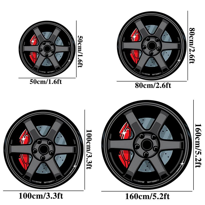 Round Carpet with Car Tire Design, Living Room Rug, Area Rug, American ...