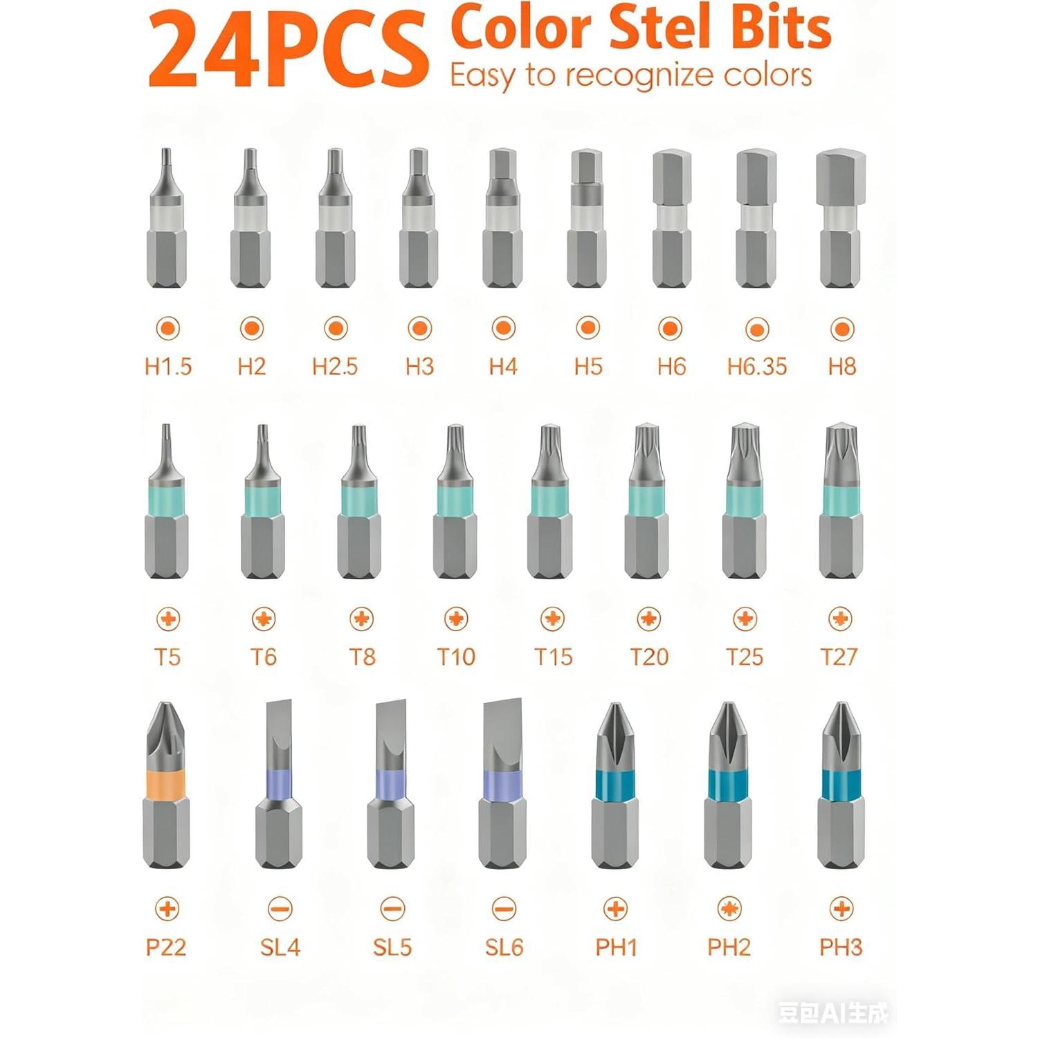 24 in 1 Set, Multifunctional Tools, DIY Ratchet Set with Detachable ...