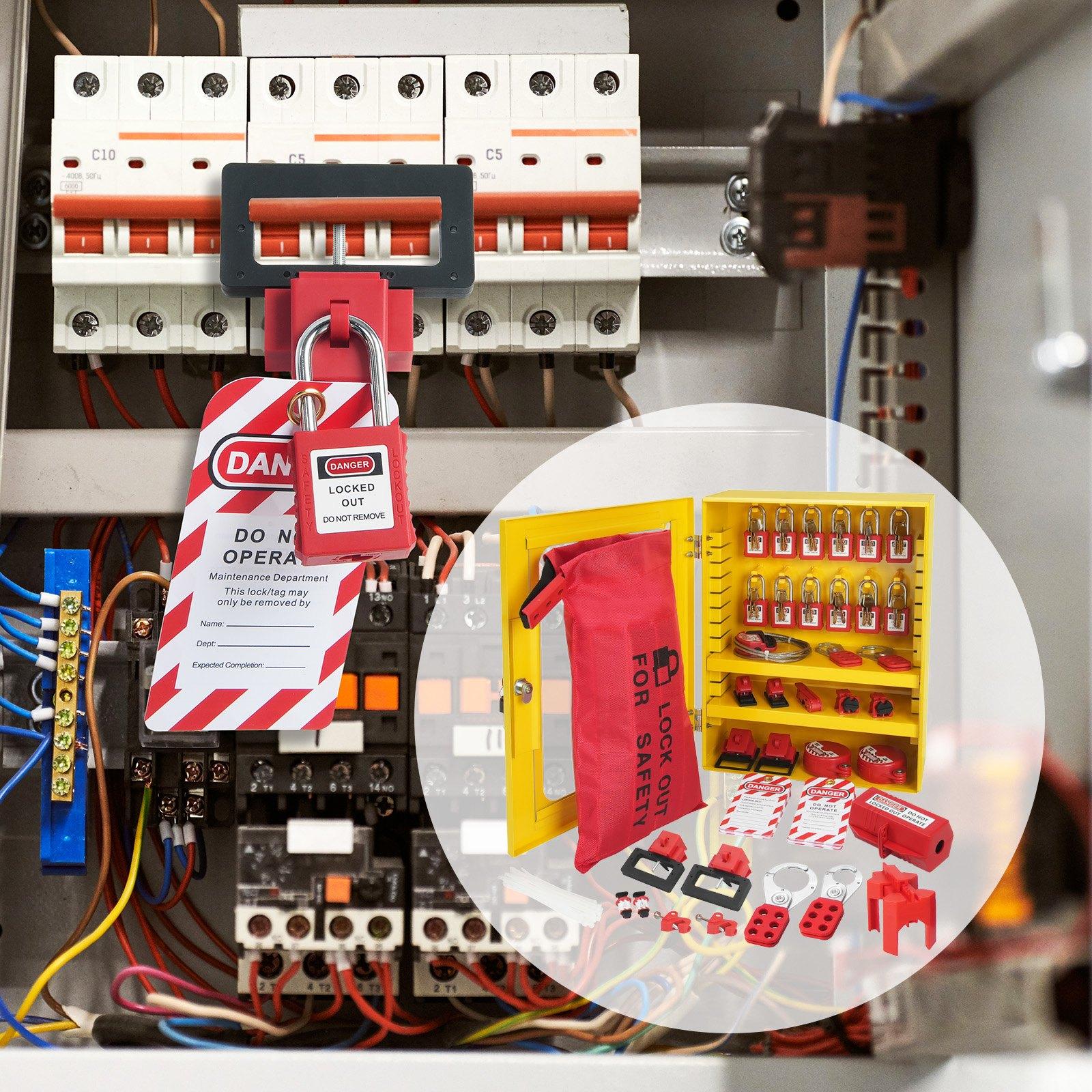 VEVOR Electrical Lockout Tagout Kit, 59 PCS Safety Lockout Tagout ...