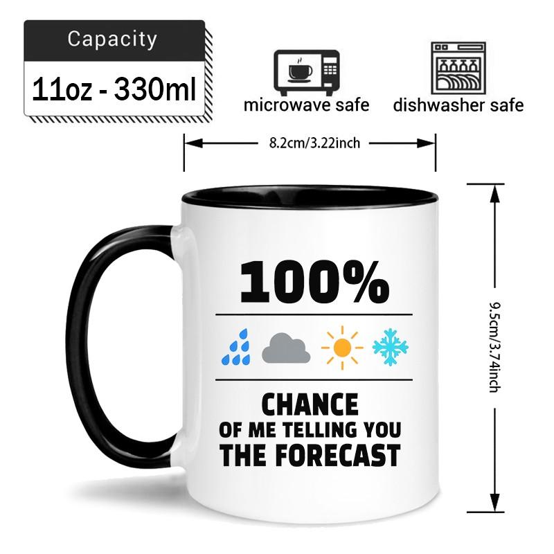 Funny Weather Forecast Coffee Mug, 11oz Ceramic Cup, Sarcastic Tea Mug ...