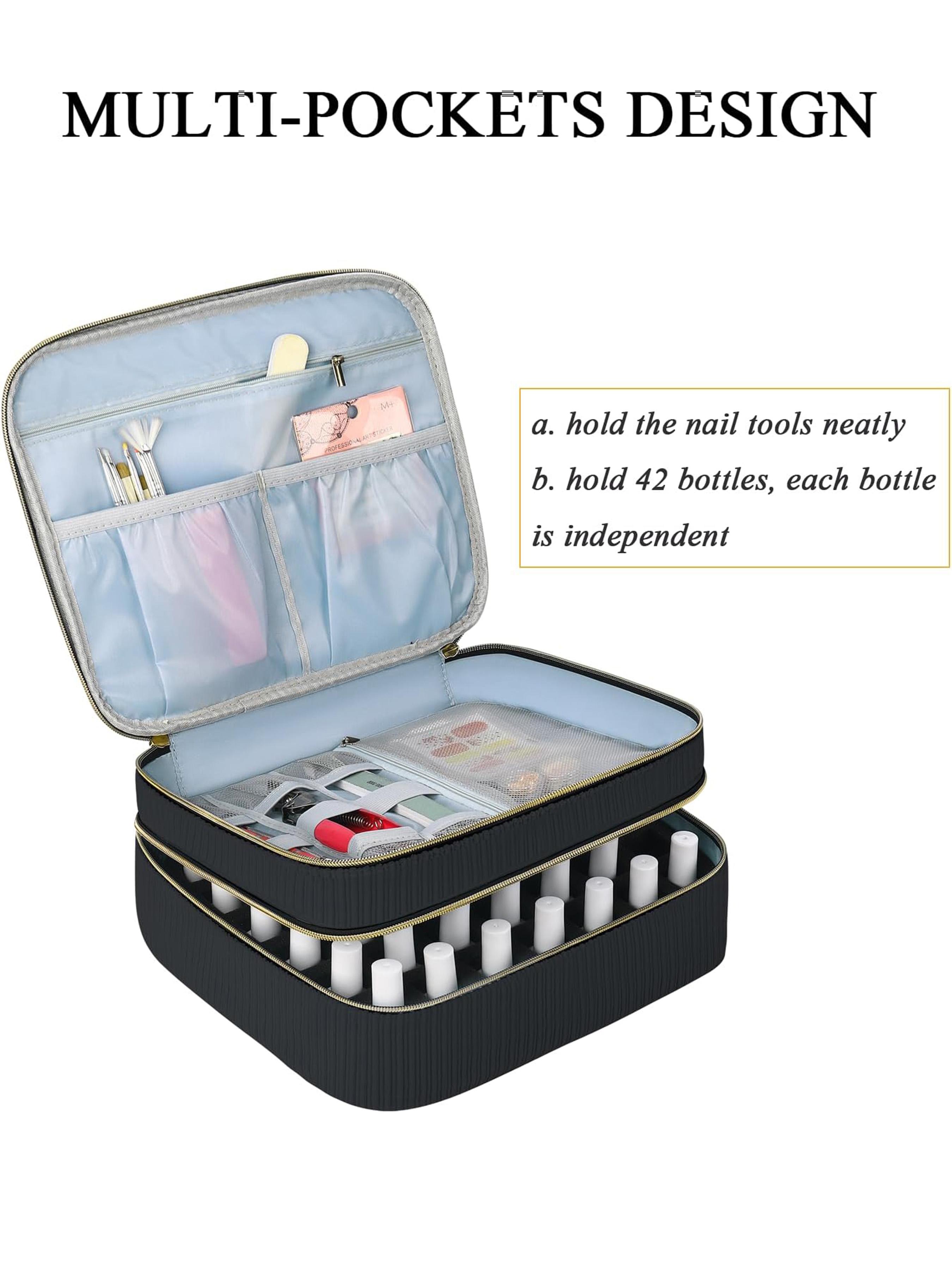 Double Layer Nail Polish Storage Rack Holds 42 Bottles, Portable Nail ...