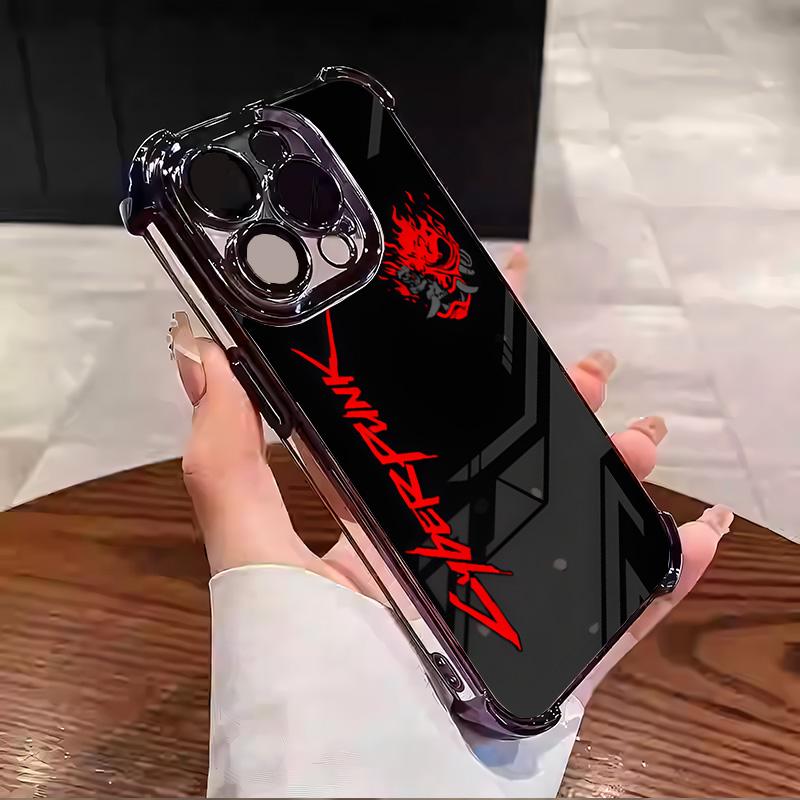 Cyberpunk Flame Logo Pattern Anti Drop Shell Suitable for iPhone 16/15 ...