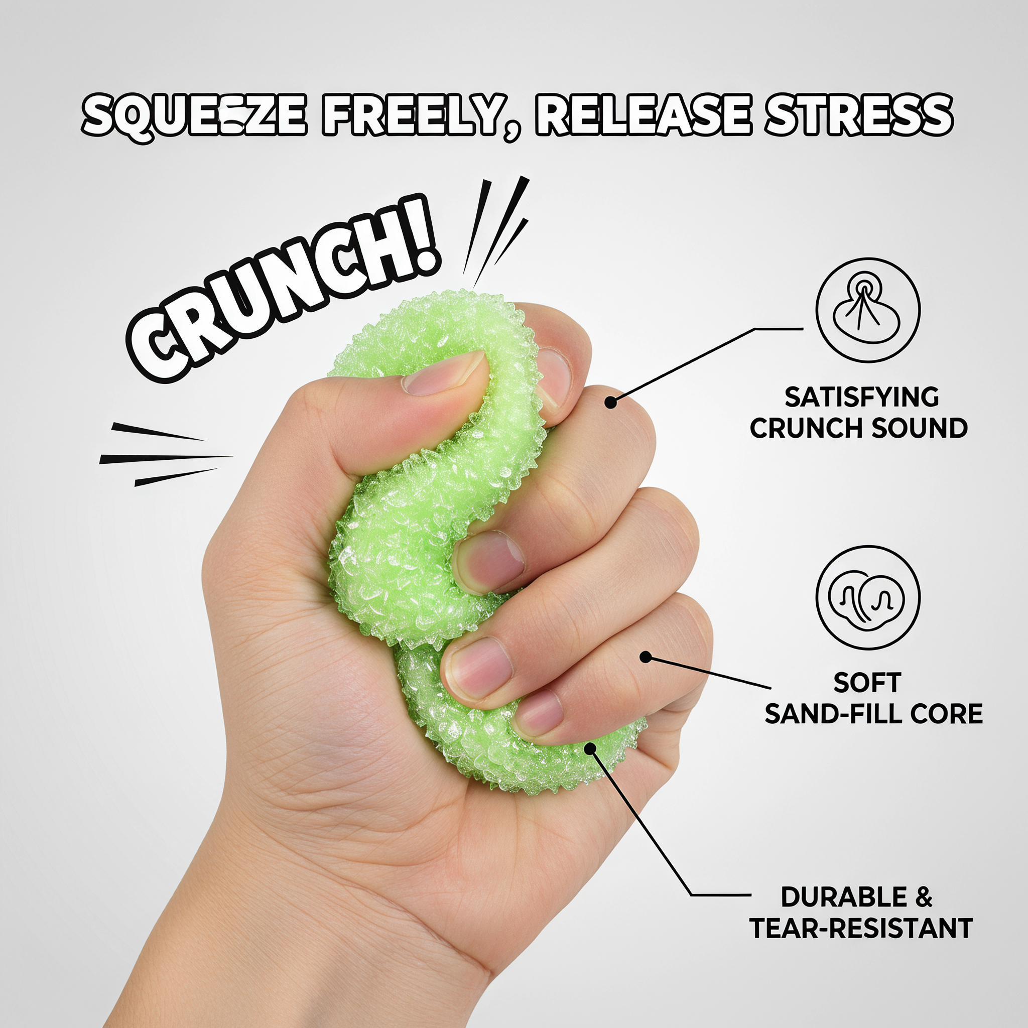 Crystal Bead Ice Cube Slow Rising Squishy, Soft Squeeze Stress Ball ...