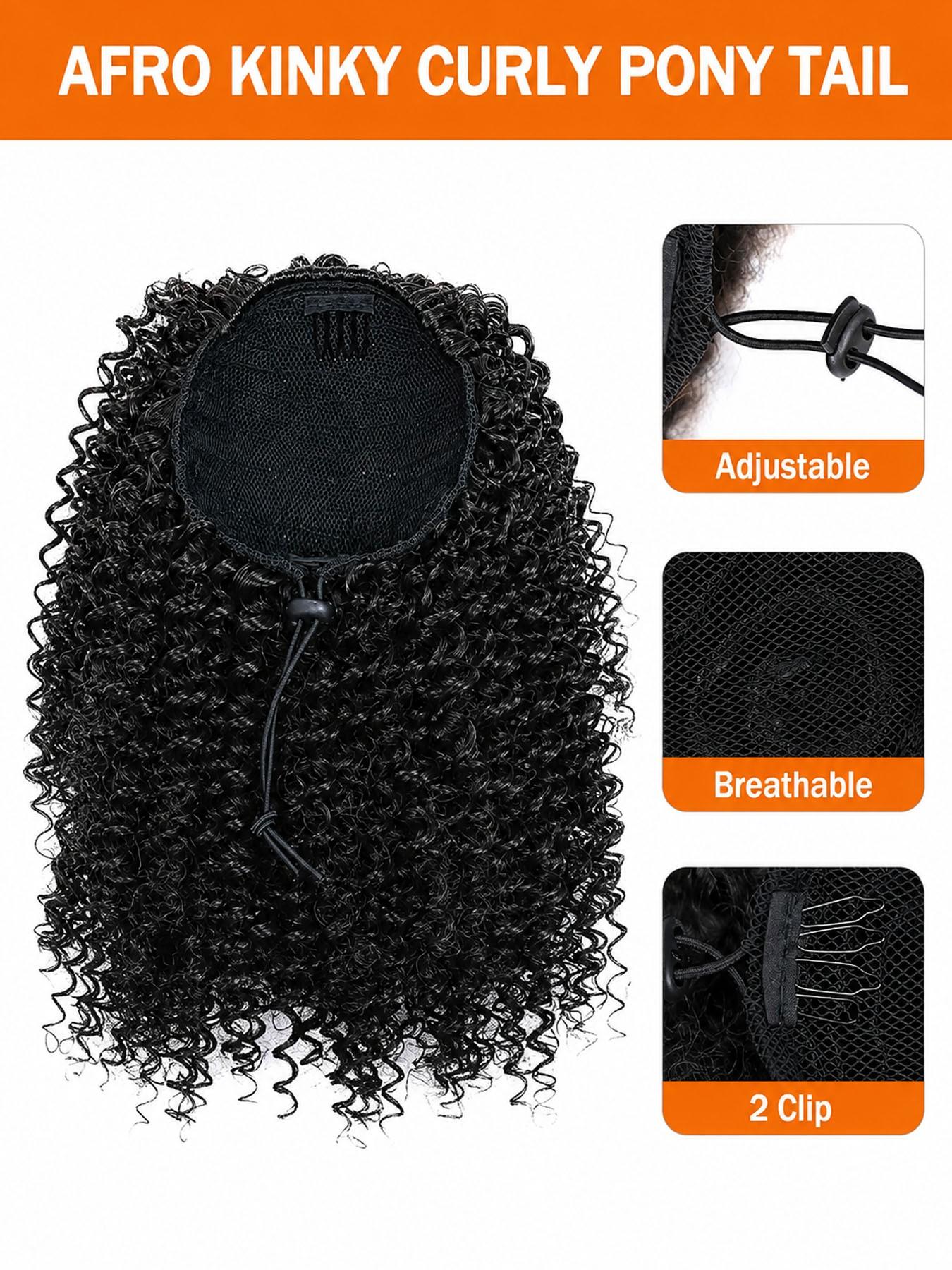Afro Kinky Curly Drawstring Ponytail For Black Women,10 Inch Natural ...