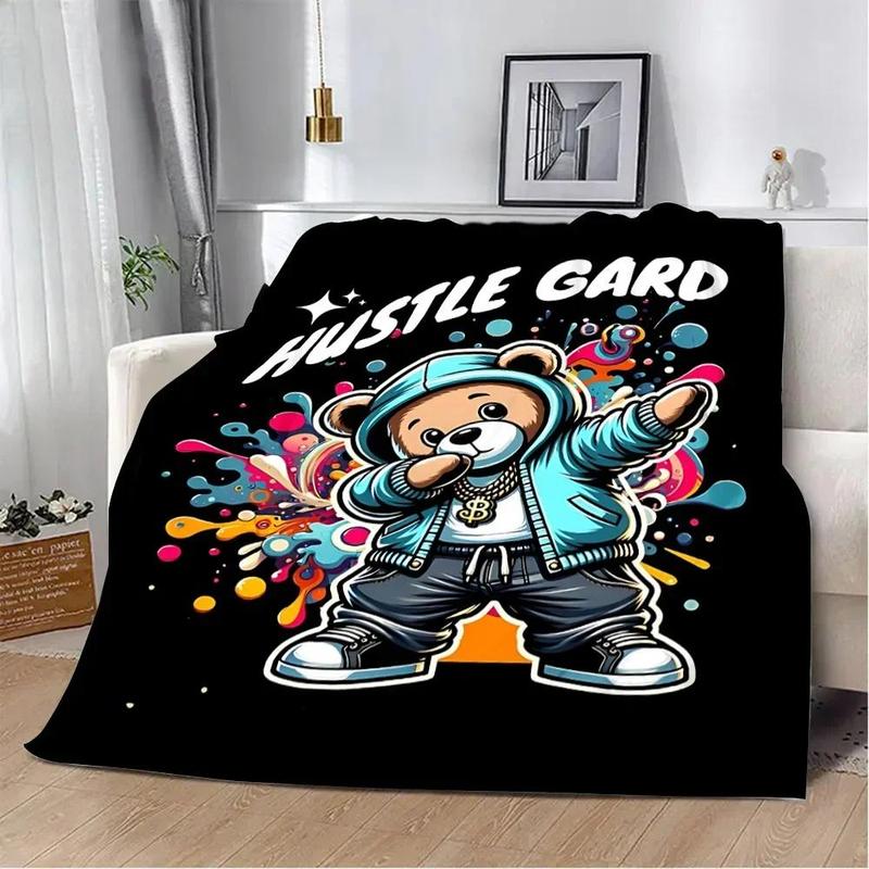 Viral TikTok "Streetwear Teddy Bear Flannel Blanket", Trendy Edgy ...