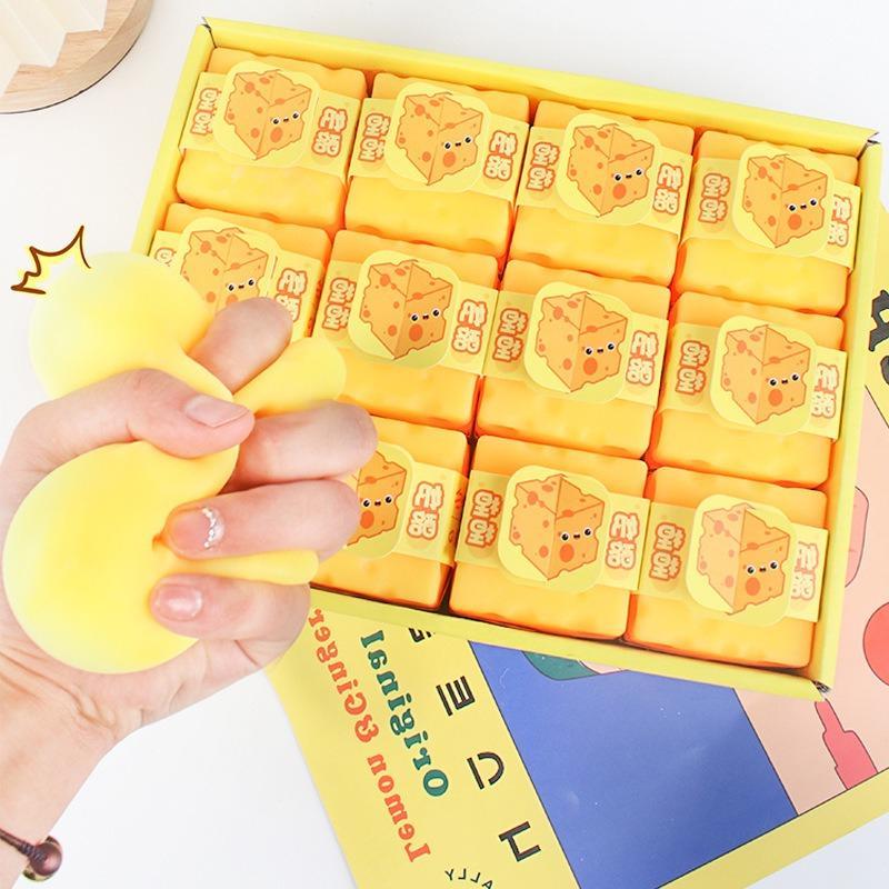 Squishy Square Cheese Squeeze Toys Slow Rebound Push Stress Relief ...