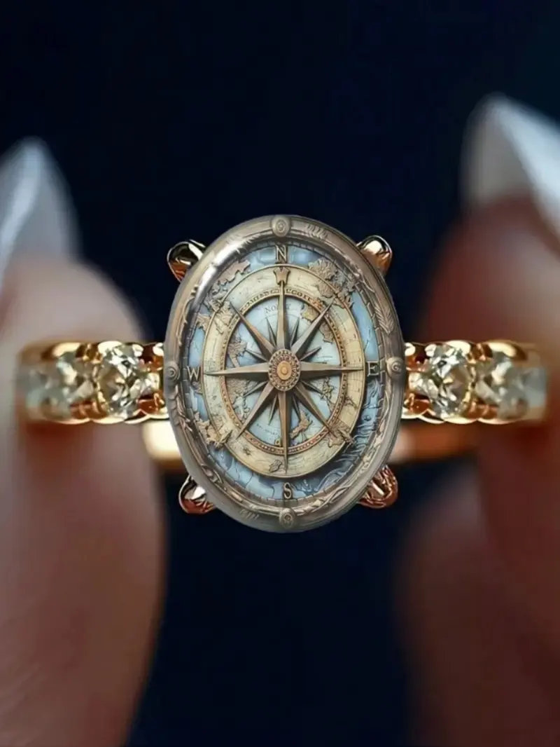 Elegant 14k Gold-Plated Copper CZ Engagement Ring, Classic - TikTok Shop