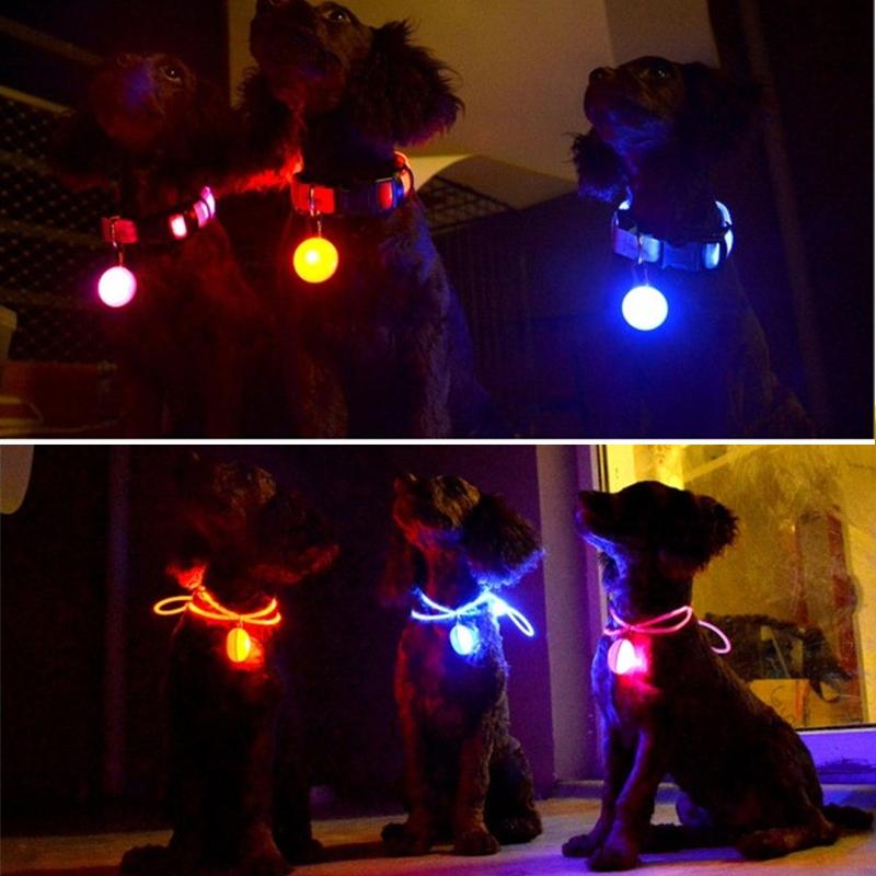 LED Glowing Pendant Flashlight Dog Cat Collar, Glow in the Dark Bright ...