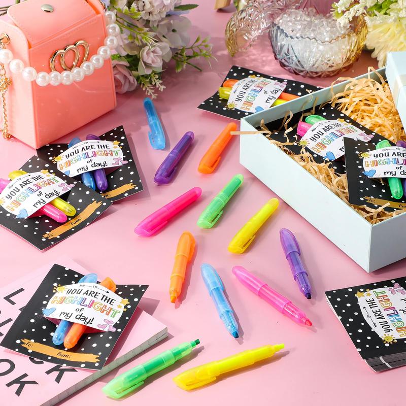 48/96 Pcs Valentine's Day Gift Multicolor Highlighter Pen Set with ...