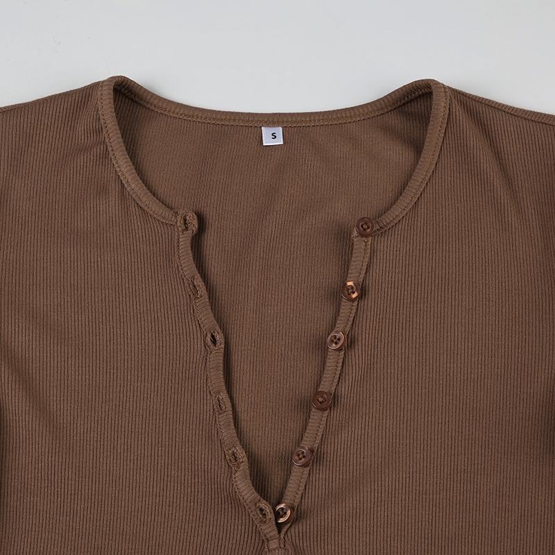 Fashion Commuter Series Basic Button V Neck Slim Fit Short Sleeve ...