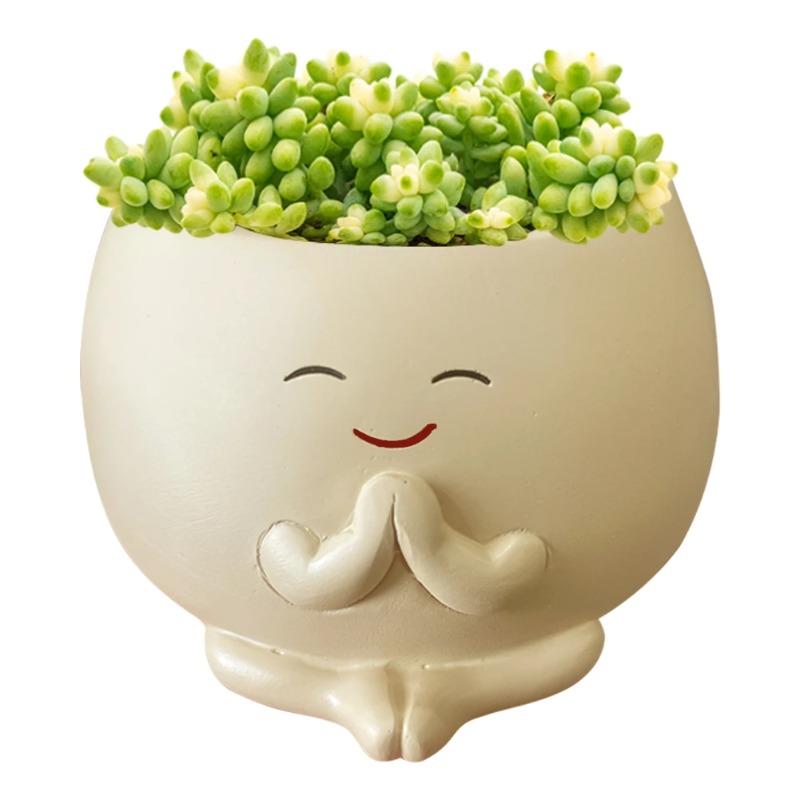 Smile Face Planter with Drainage Hole Smile Face Flower Container Cute ...