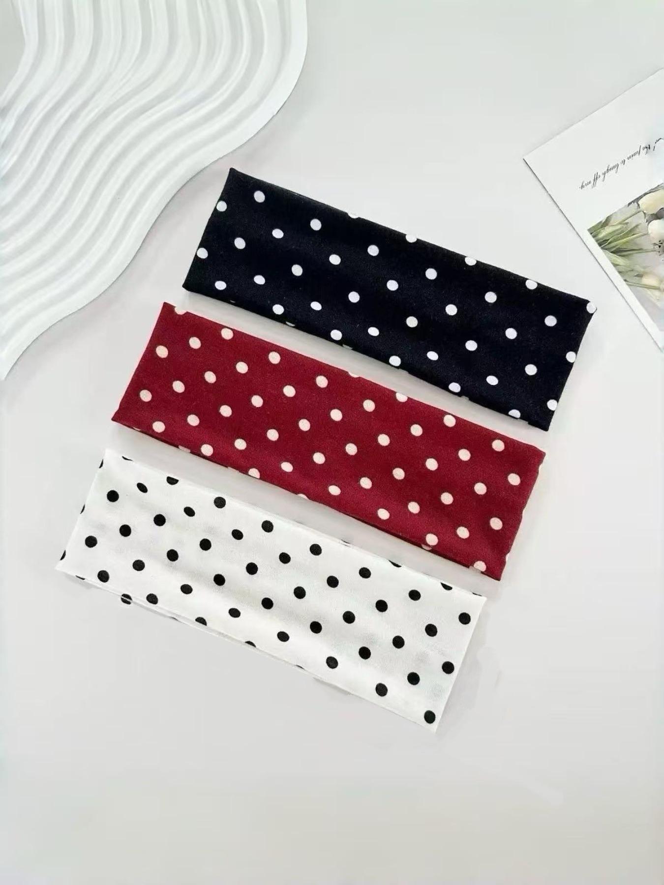 3-Piece Polka Dot Hairband Set, Casual Simple Headwear for Women ...