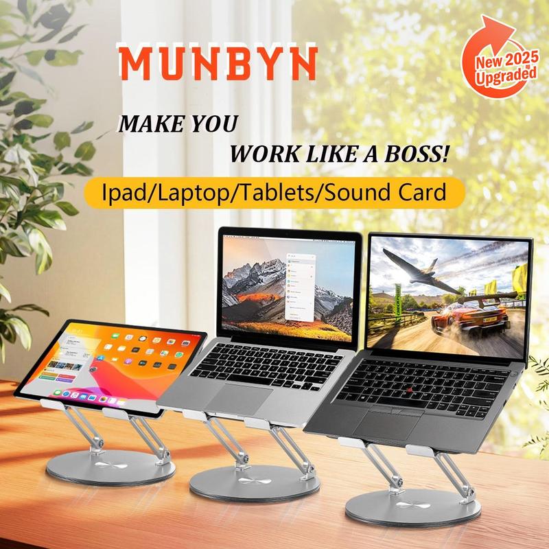360° Rotating Laptop Stand】Adjustable Foldable Aluminum Laptop Stand, 2 ...