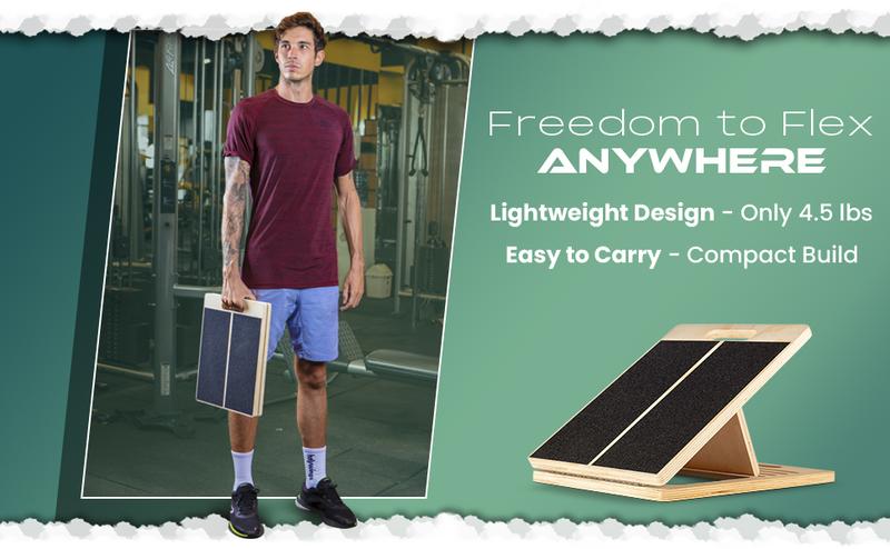 Slant Board for Calf Stretching, Adjustable Portable Wooden Incline ...