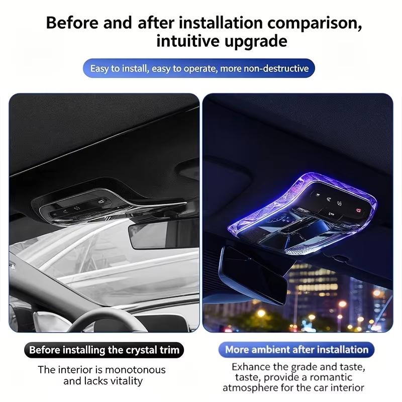Crystal Reading Light Frames Decorative Stickers Car Decorations ...