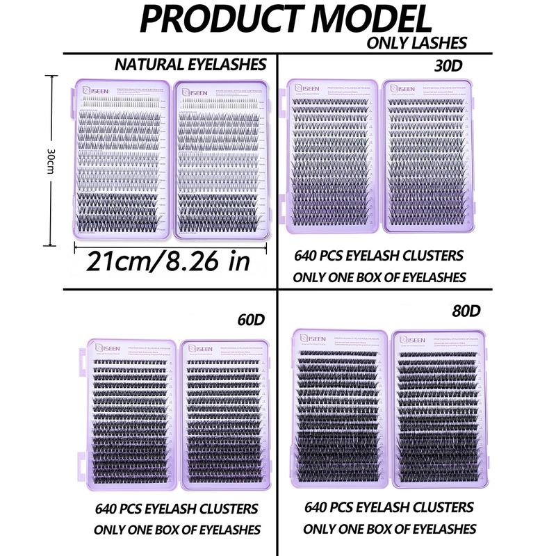 Mix Length DIY Cluster Eyelash Extension Kit, 8-16mm Curled Lashes ...