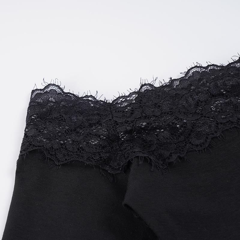 Women's Lace Patchwork One Shoulder Slim-Fitting Top, Plain Blouse for ...