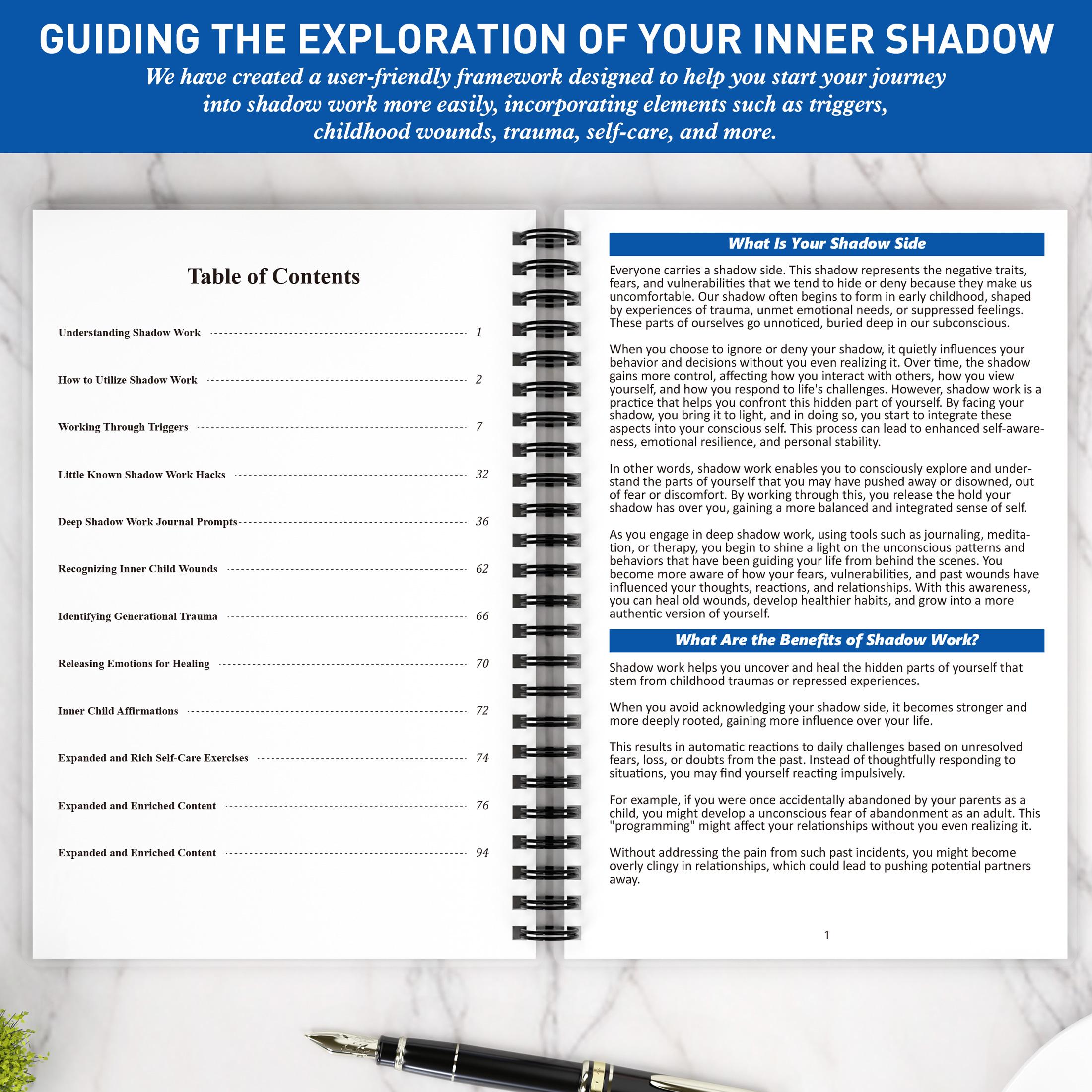 A5 Shadow Work Self Improvement Journal Notebook, Vintage Paper ...