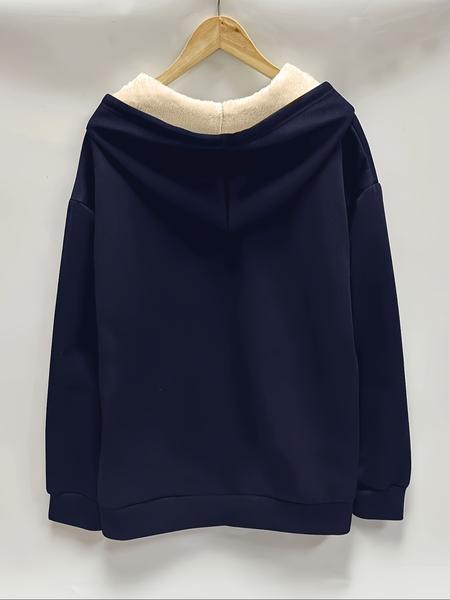 Women's Casual Long Sleeve Zipper Jacket, Fall Winter Fleece Lined Coat ...