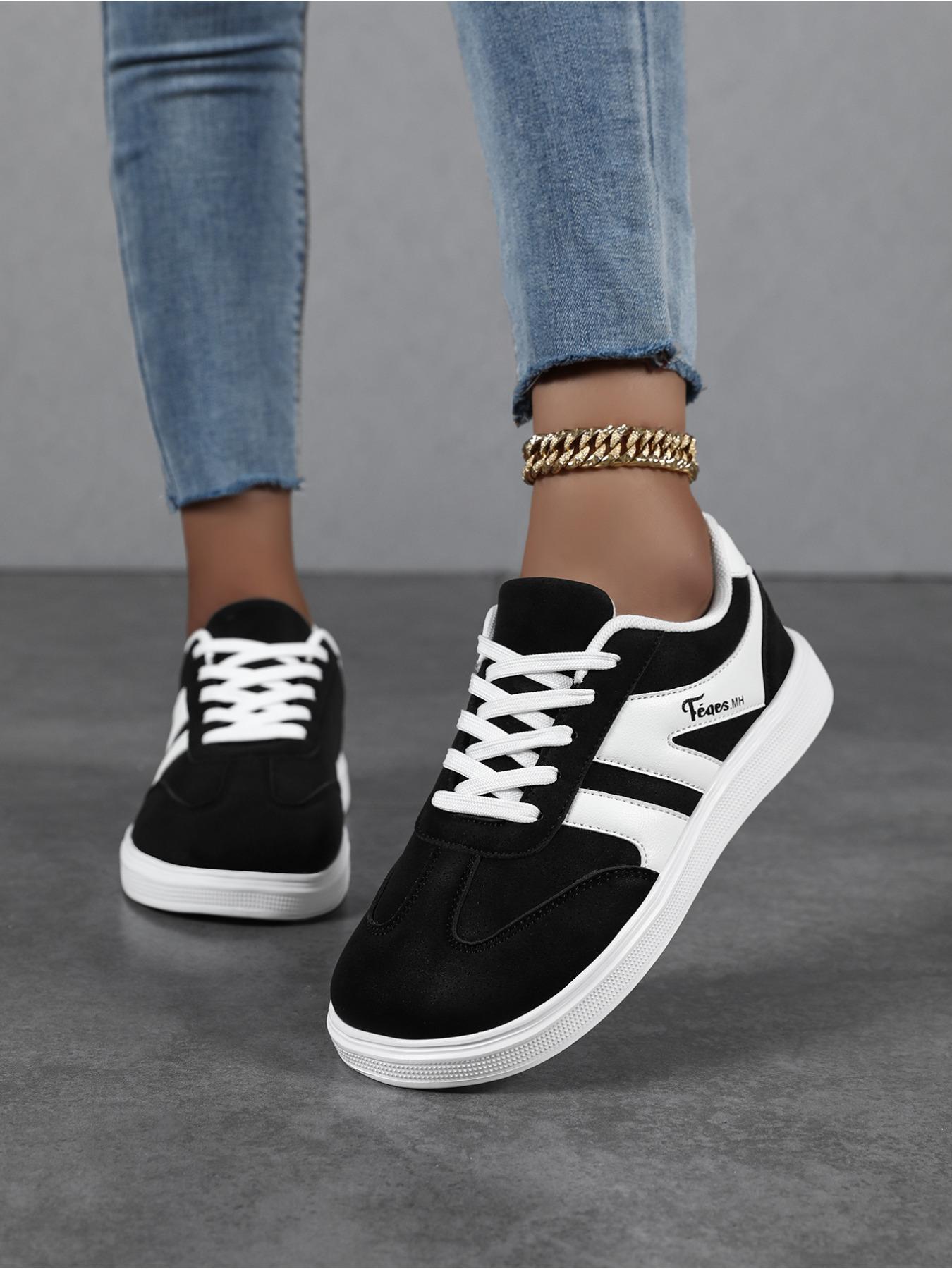 Women's Red Retro Sneakers, Low-Top Casual Skate Shoes, Versatile Soft ...