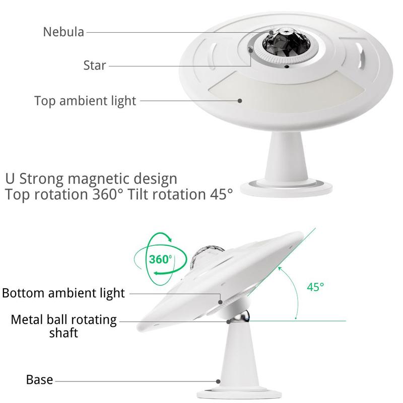 UFO Star Projector Galaxy Projector,With Timer, Remote Control ...