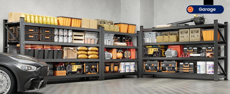 Yizosh 79" W Metal Garage Storage Shelves,Heavy Duty Adjustable Steel ...