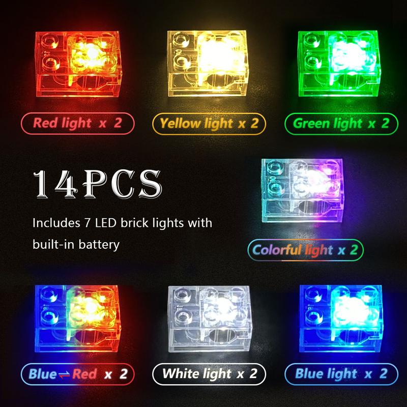 Classic Transparent LED Brick Set, 2x3 Light-Up Building Blocks Kit ...