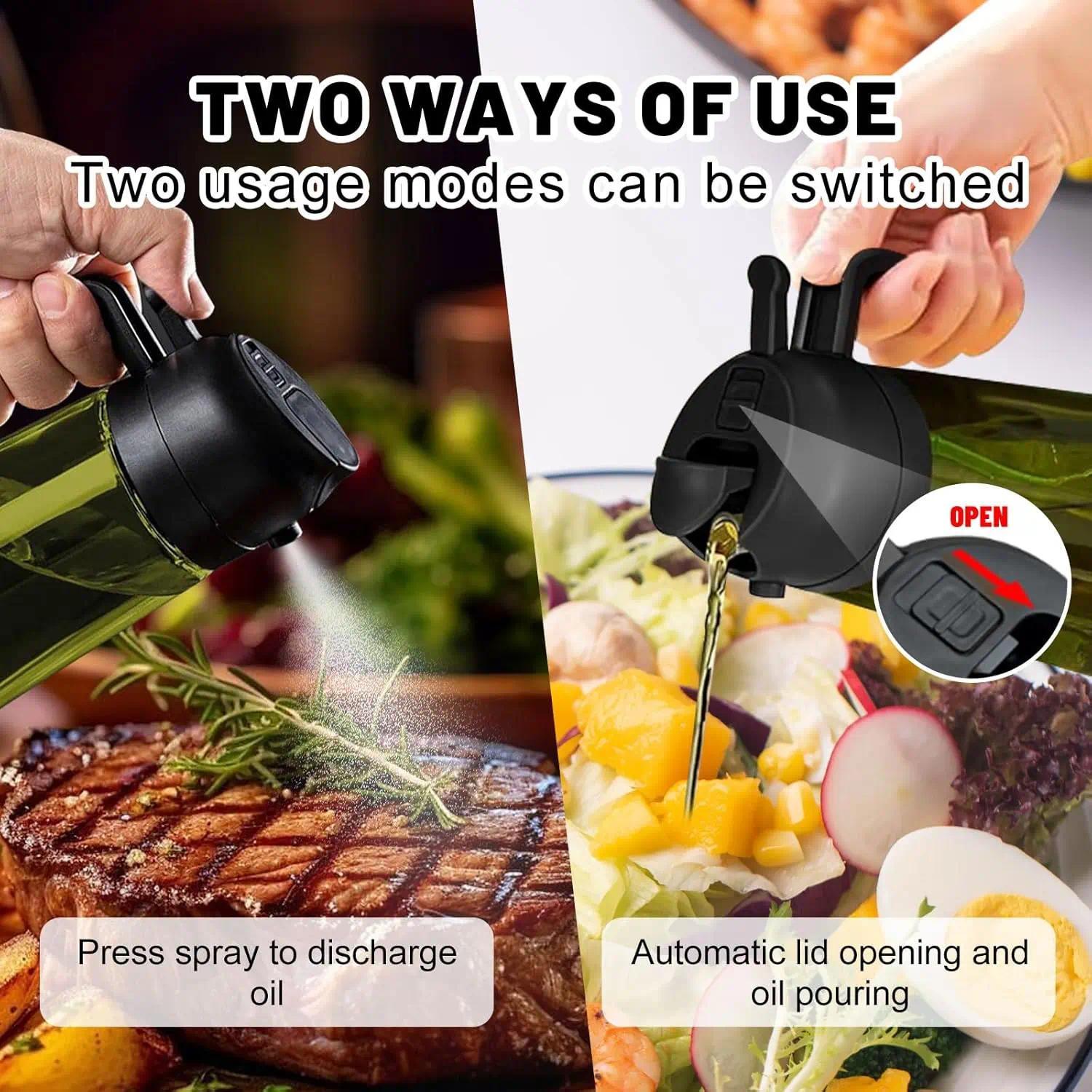 2. Food-grade oil sprayer with a 16-ounce, light-resistant glass oil ...
