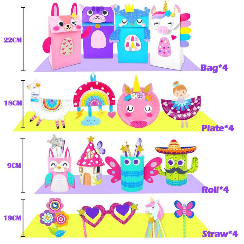 Paper Craft Kit for Toddlers Age 3-8 Years Old, 16Pcs Cute DIY Arts and ...