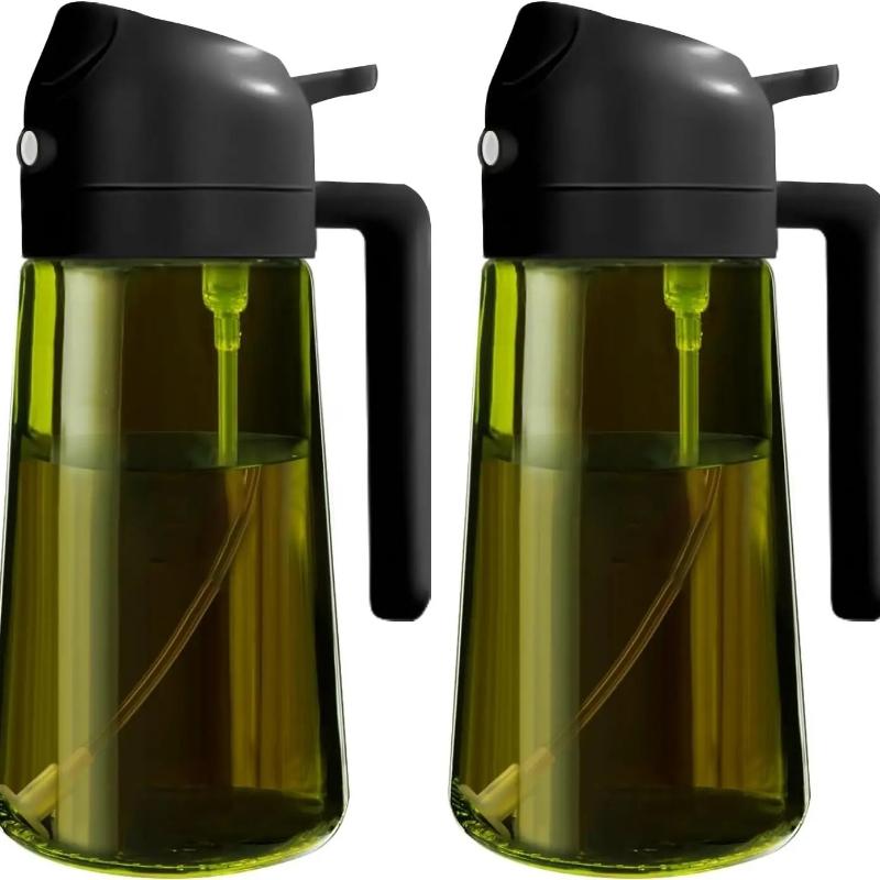 2. Food-grade oil sprayer with a 16-ounce, light-resistant glass oil ...
