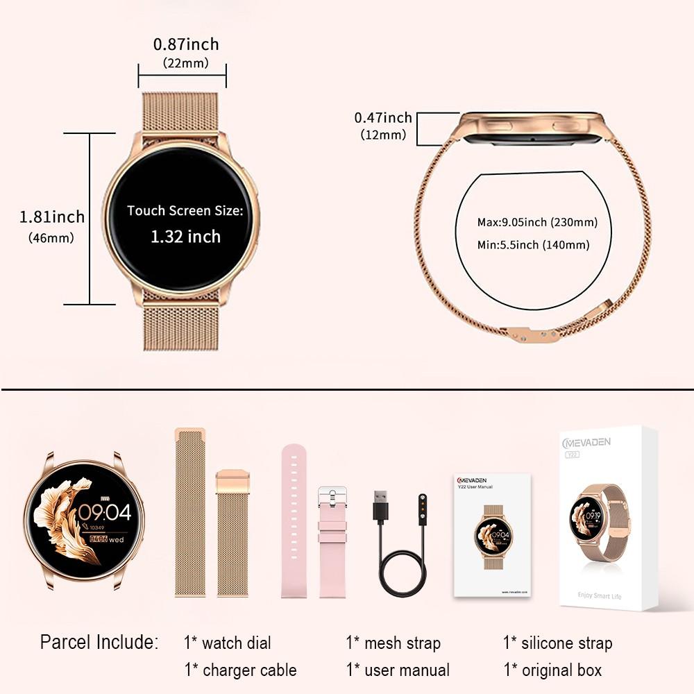 MEVADEN 1.32 Inch Display Fashionable Multifunctional Smart Watch For ...