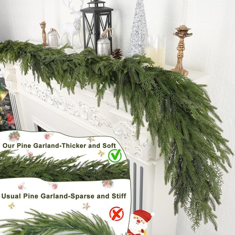 Two 6-Foot-Tall Christmas Wreaths, Realistic Pine & Artificial Cedar ...