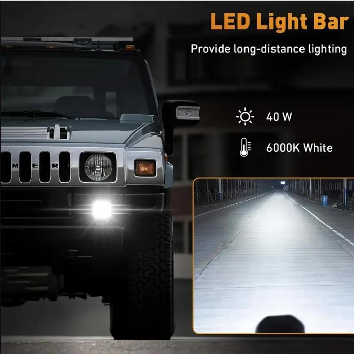 2pcs 3 Inch 40W LED High Intensity Cube Pod Work Light LED Light White ...