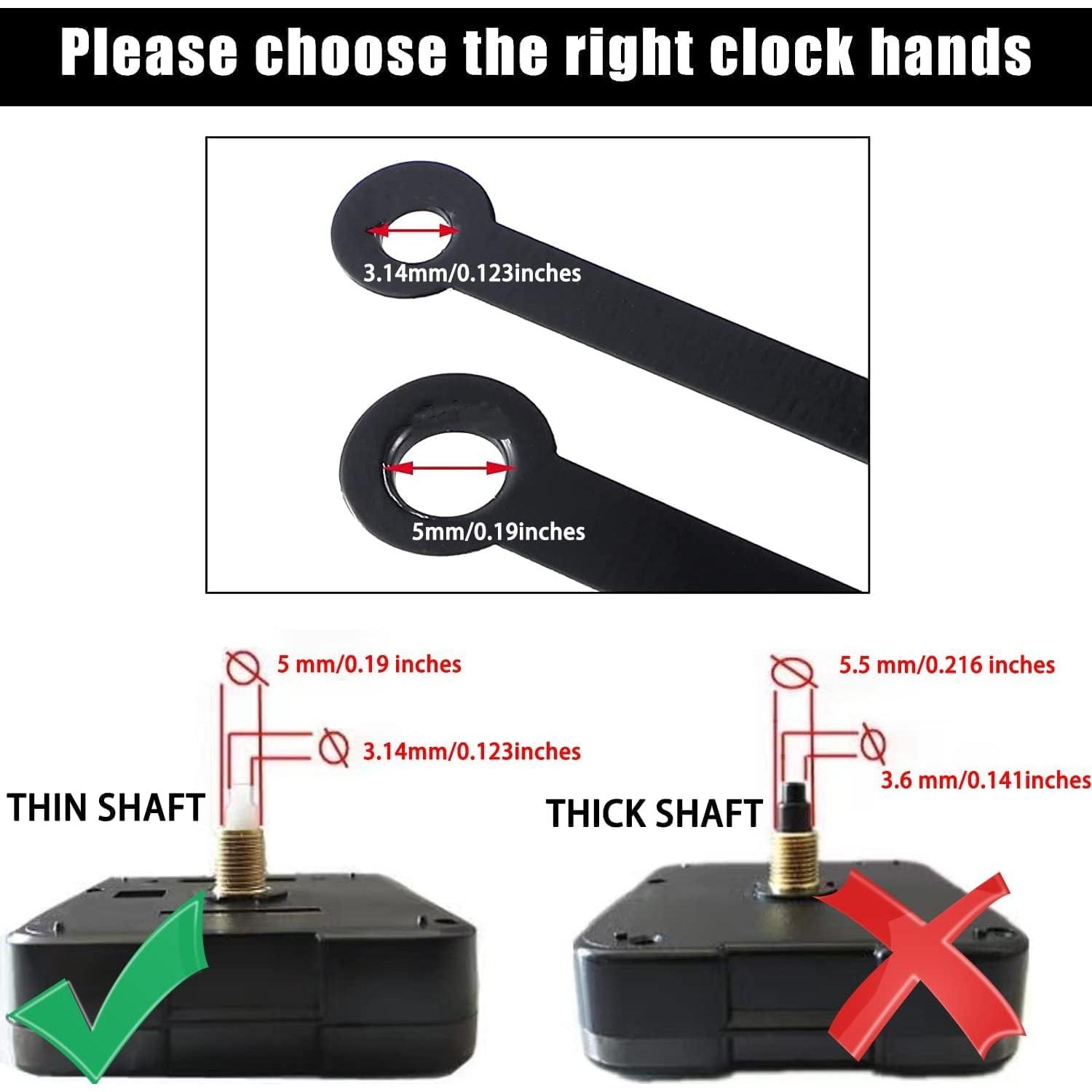 12888 Silent Sweep Clock Movement Replacement - Snap-in Type Quartz ...
