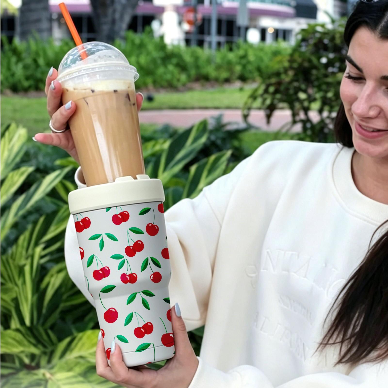 Sweet Cherry Insulated Tumbler | 32oz Stainless Steel Travel Cup with ...