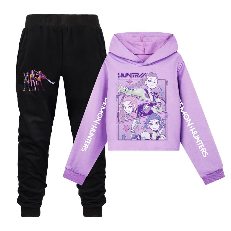 K-POP Demon Hunters Hip Hop Hoodie set Merch Girls Rumi Mira Zoe HUNTR ...