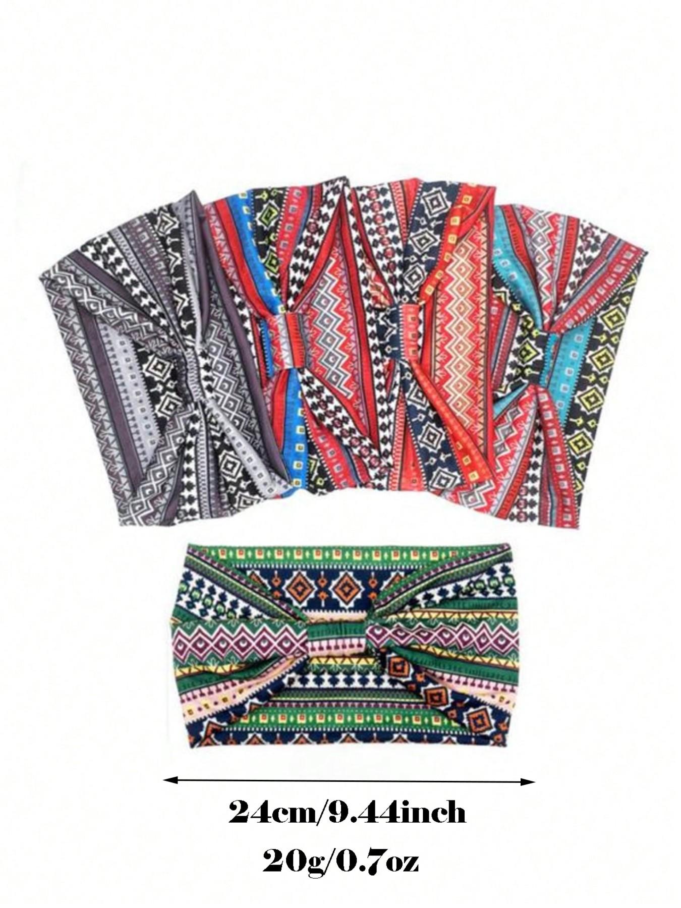 4pcs Boho Chic Wide Headbands For Women - Sweat-Wicking, Lightweight ...