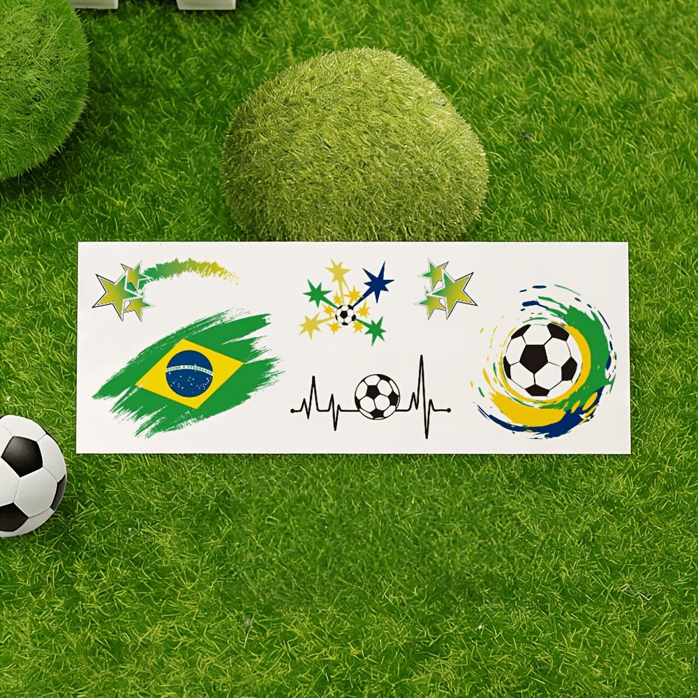 5pcs Brazil Flag Face Stickers, Temporary Tattoo Stickers for Sports ...