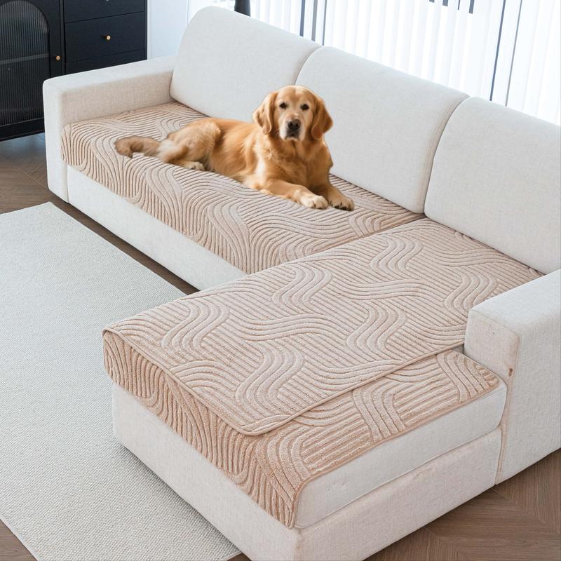 2 Pcs Luxury Sofa Cushion Cover Set,Non Slip Quilted Couch Protector ...