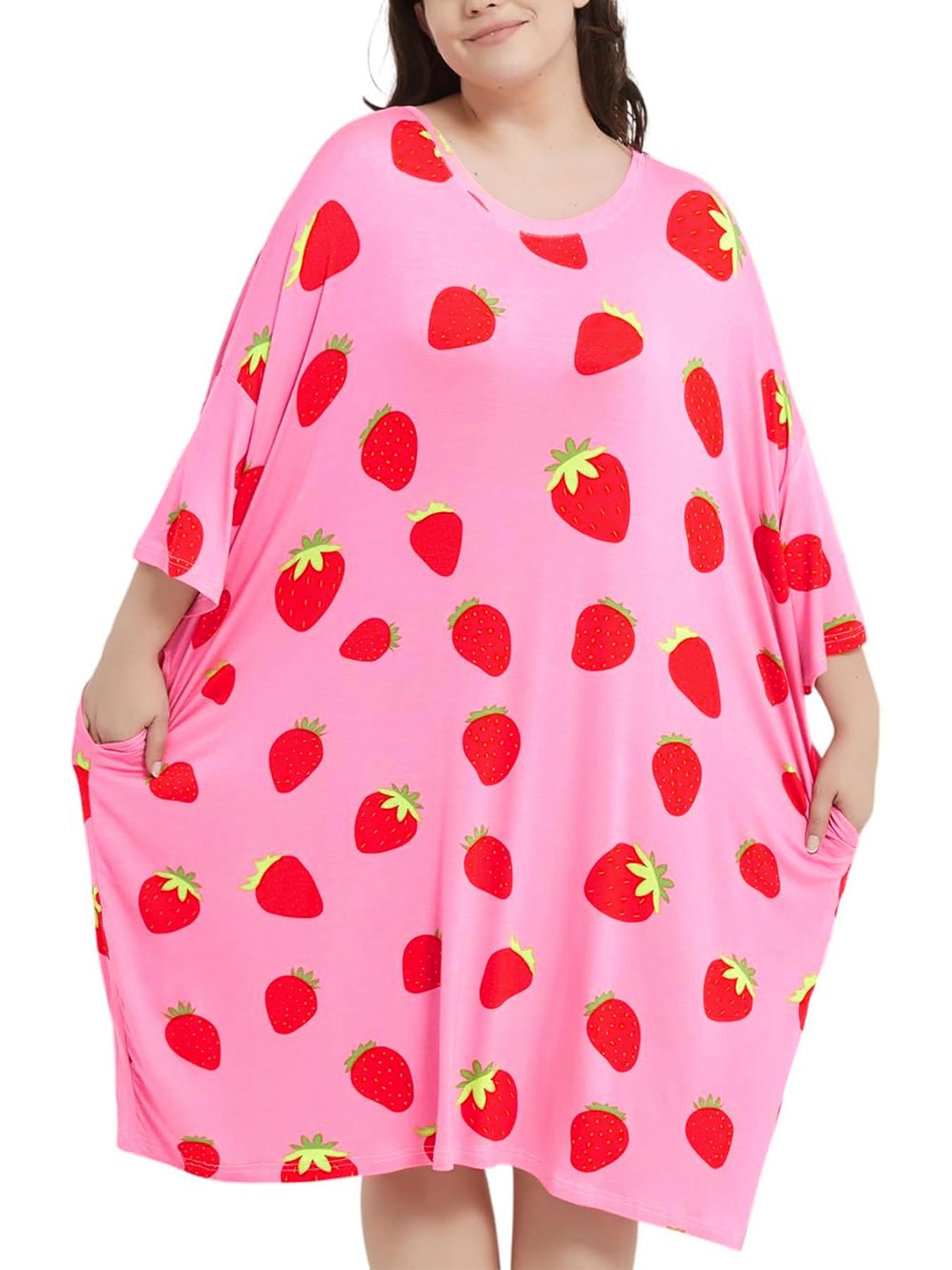 Plus Size Nightgowns for Women, Oversized Sleep Tshirts Dress ...
