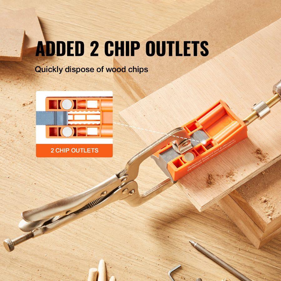 VEVOR Pocket Hole Jig, 56 Pcs Mini Jig Pocket Hole System with 9 C ...