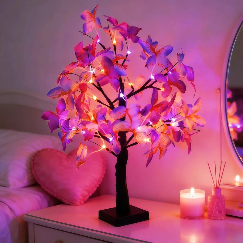 60cm Butterfly-shaped Birch Tree Light with 24 LED Flashing Lights, USB ...
