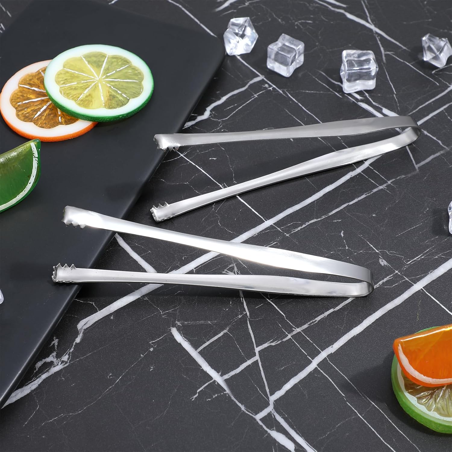 2 count Egg Chalaza ,Stainless Steel Small Ice Tongs,Toothed Design ...