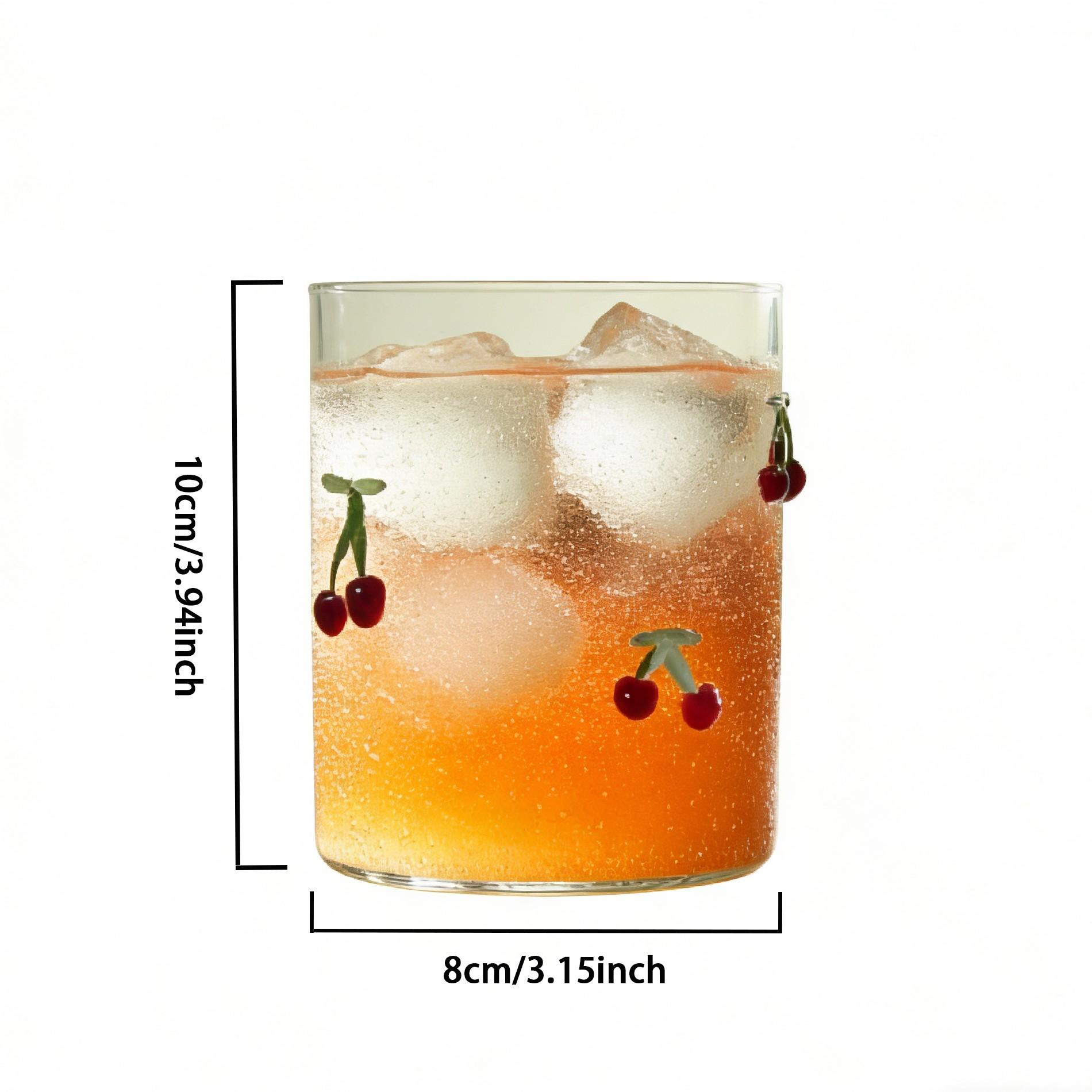 Creative Cherry Design Handle-Free Glass Tumbler, Elegant Minimalist ...
