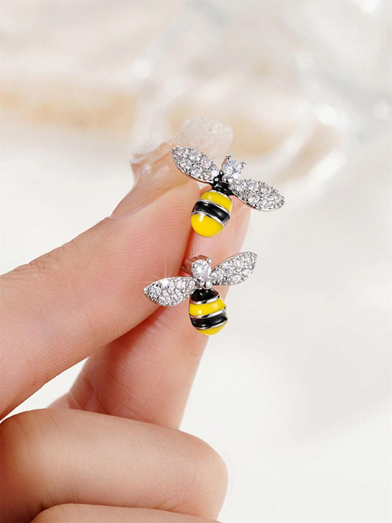 1 Pair Romantic Cubic Zirconia Stud Earrings Ear Studs For Women For ...