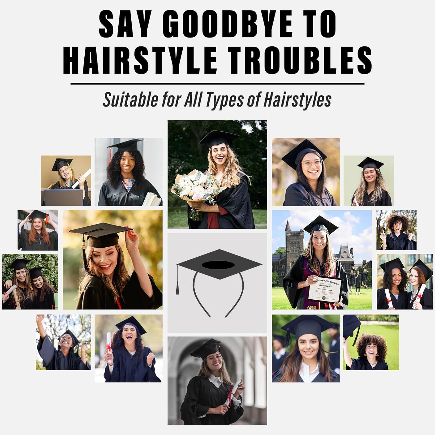 Upgraded Graduation Cap Headband Graduation Cap Band Hair Band Hat ...
