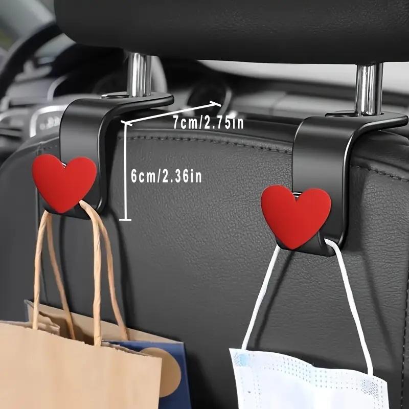 2pcs Heart-Shaped Car Seat Back Hook, Multi-Functional Storage ...