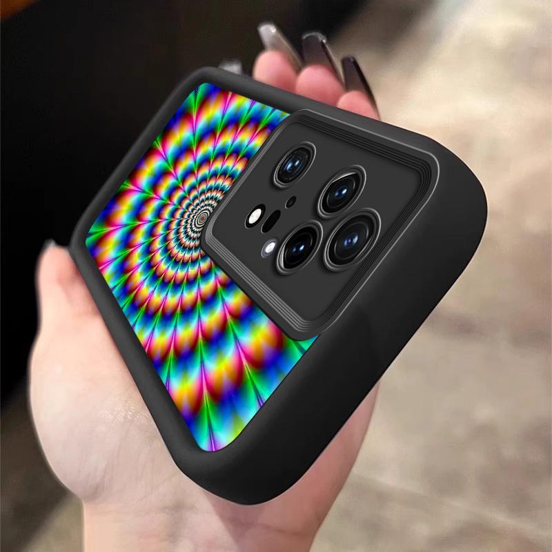Compatible With For Huawei (1)Vibrant Rainbow Burst Optical Illusion ...