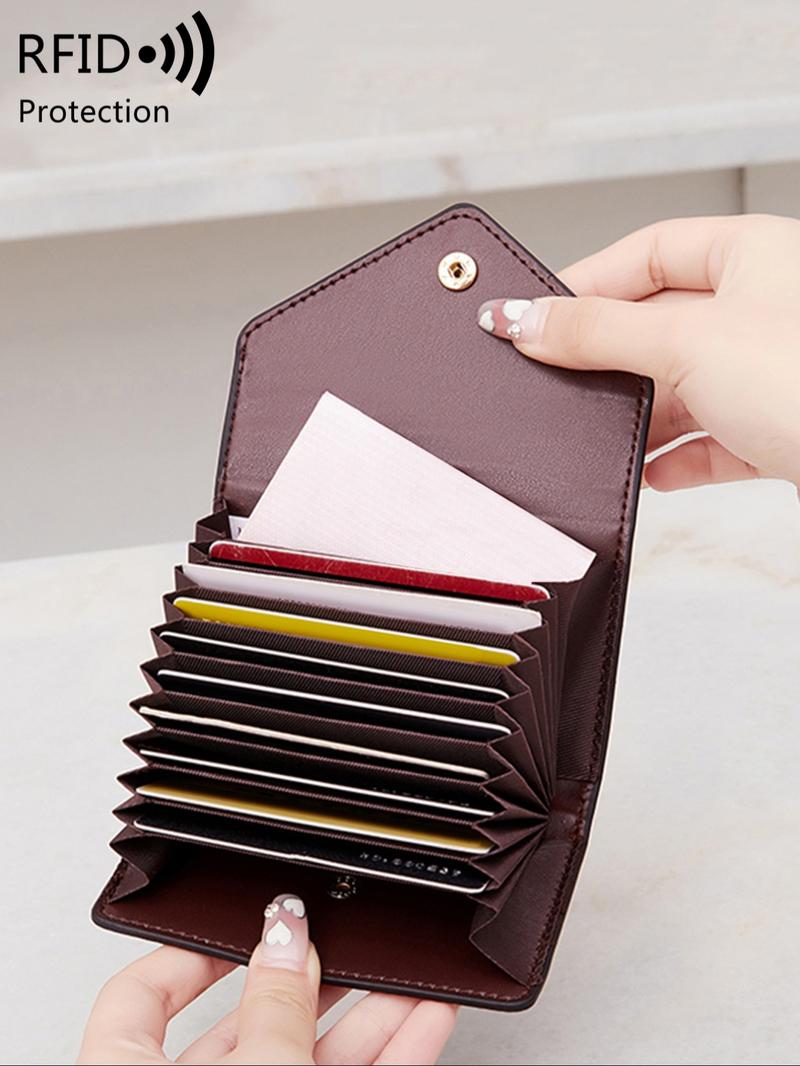 Solid Color Pu Card Holder, Lightweight Portable Mini Wallet, Casual ...